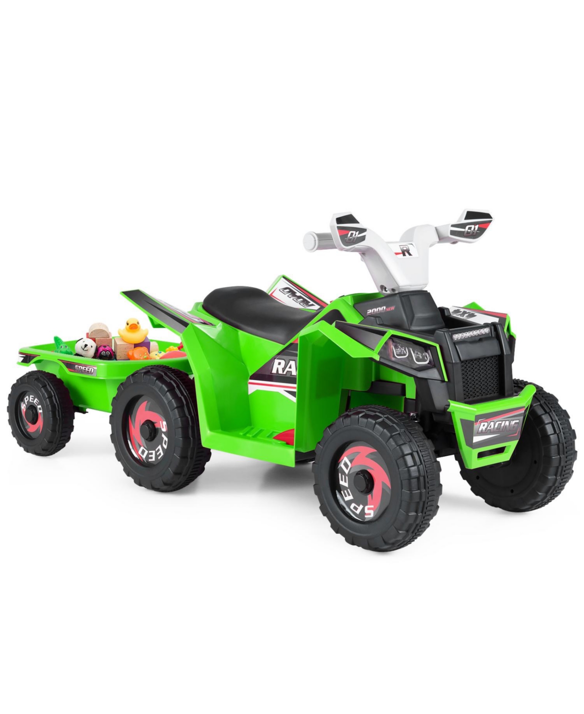 Click here for Slickblue Kids 6V Ride On Atv Quad with Trailer  E... prices