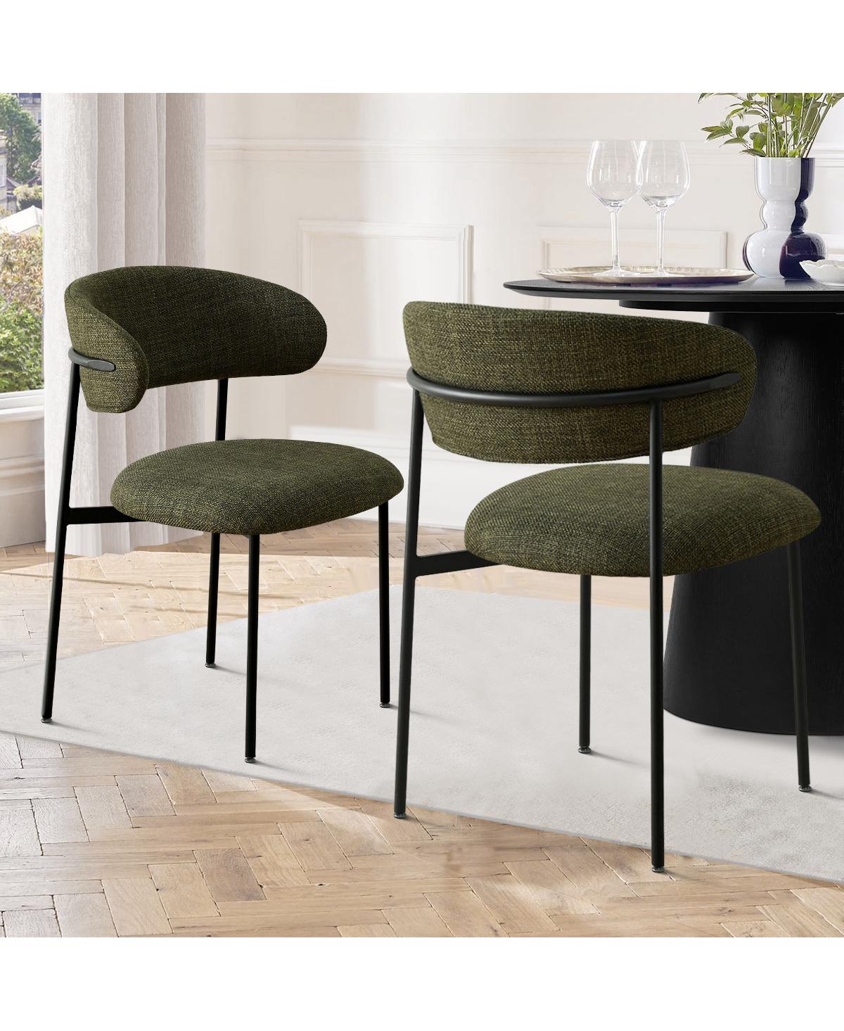 Click here for Maison Boucle Set of 2 Modern Upholstered Dining C... prices