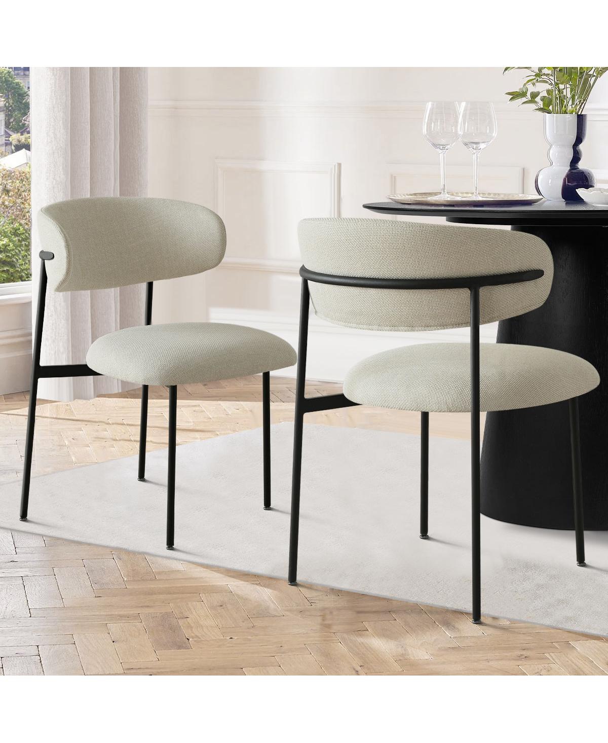 Click here for Maison Boucle Set of 2 Modern Upholstered Dining C... prices