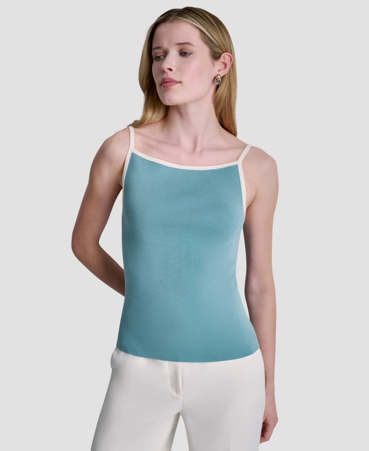 Click here for Dkny Womens Spaghetti Straps Square Neck Top - Cam... prices