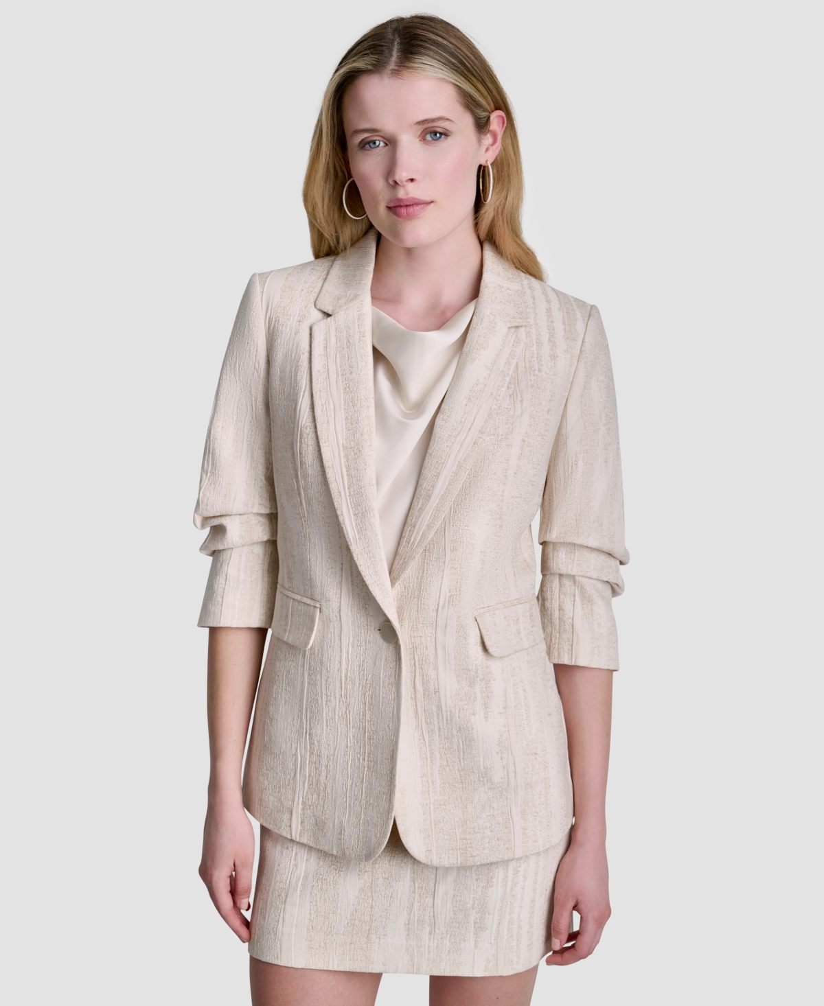 Click here for Dkny Womens Long-Sleeve Notch Collar Blazer - Moja... prices