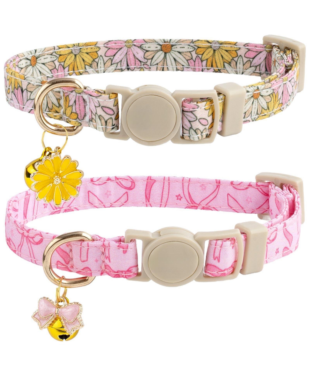 Click here for Aronkl 2 Pack Cat Collar Set with Bow Tie Bandana... prices