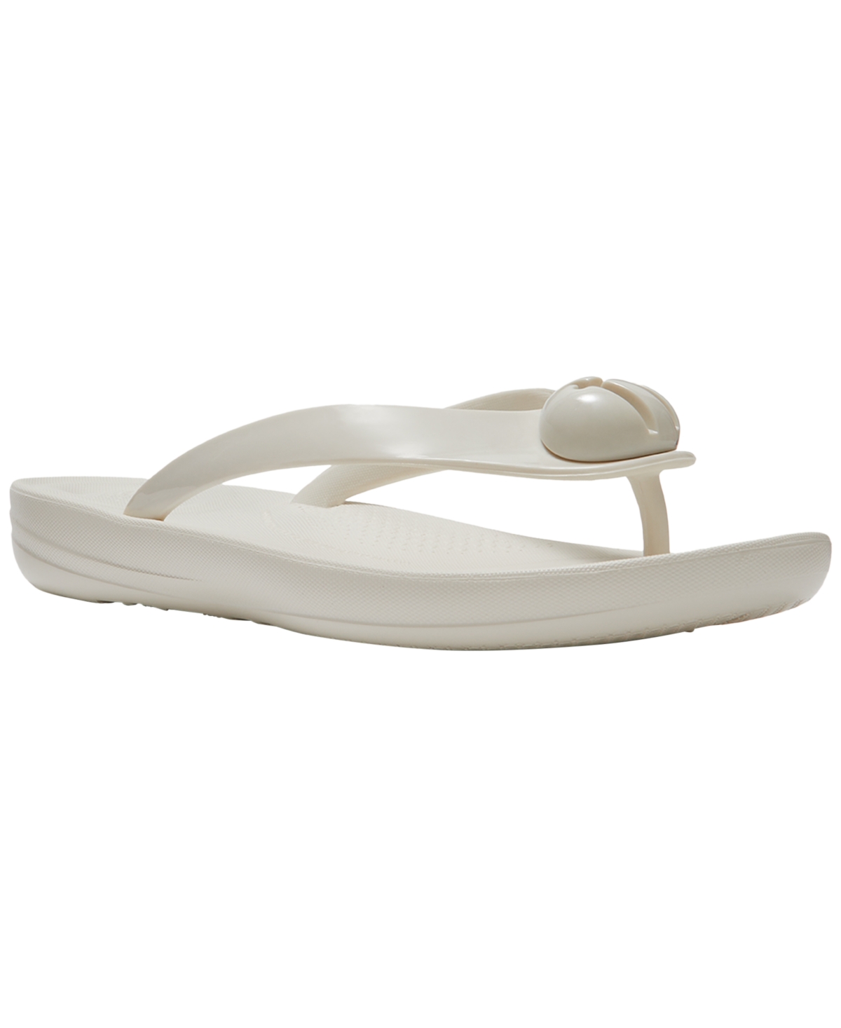 Click here for FitFlop Womens Iqushion Glossy-Button Slip-On Sand... prices