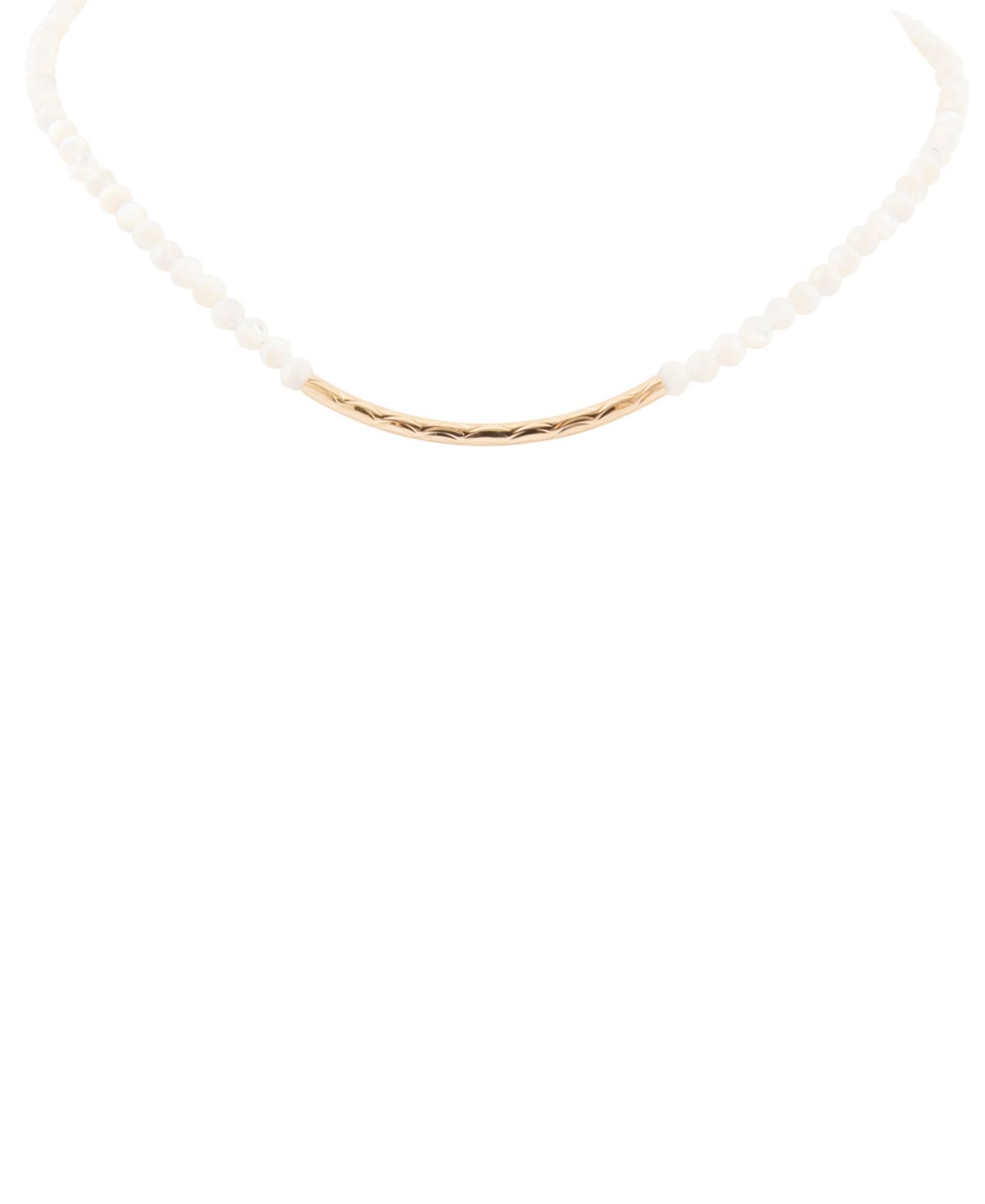 Click here for Barse White Mother of Pearl Golden Bar Necklace -... prices