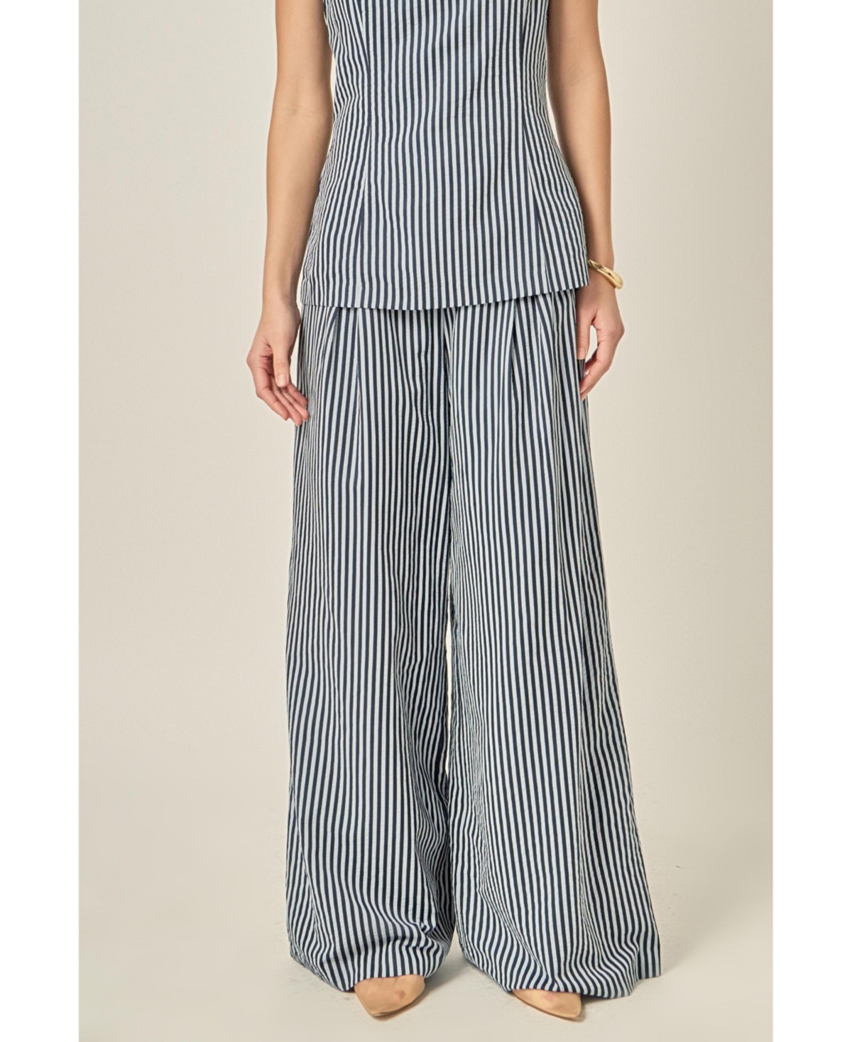 Click here for English Factory Womens Striped Wide Leg Pant - Blu... prices
