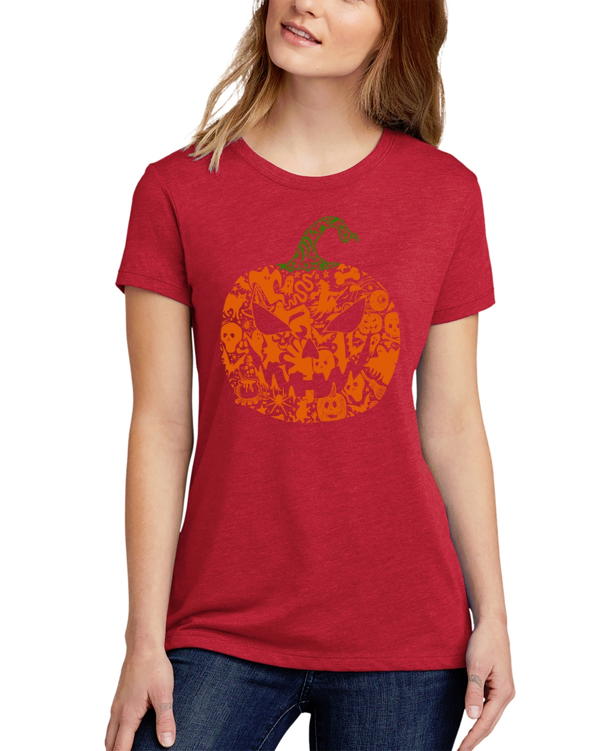 Click here for La Pop Art Womens Premium Blend Halloween Pumpkin... prices