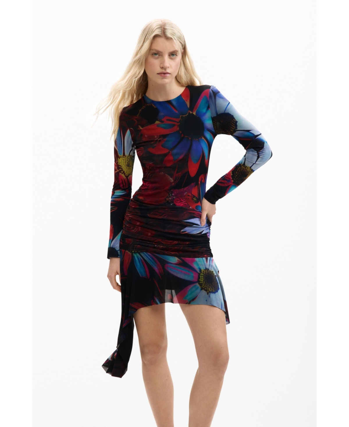 Click here for Desigual Womens Asymmetric Printed Dress - Black prices