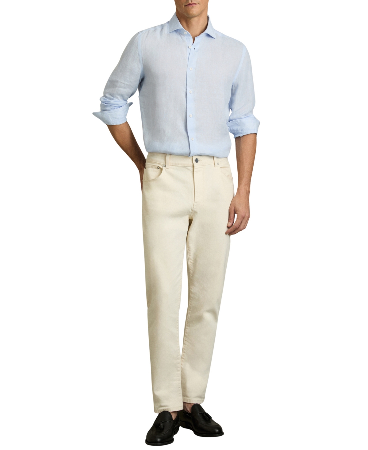 Click here for Reiss Mens Linen Cutaway Collar Regular Fit Shirt... prices