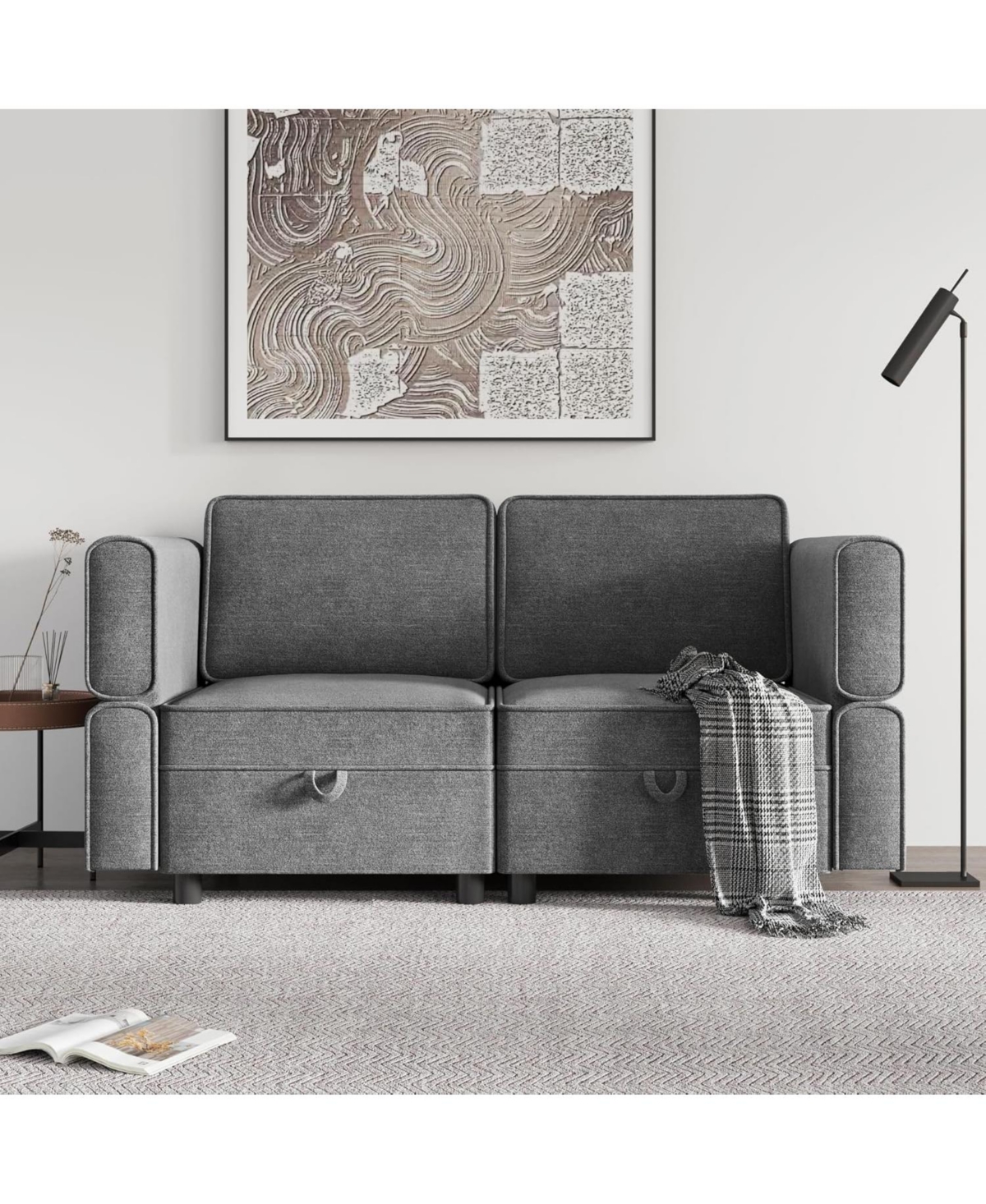 Click here for gaomon Modern Loveseat Sofa with Storage  Chenille... prices