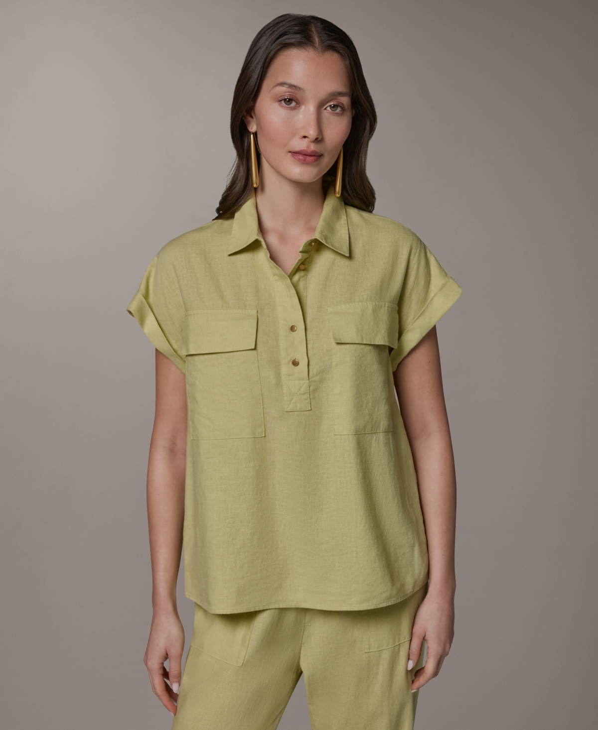 Click here for Donna Karan New York Womens Collared Neck Shirt -... prices