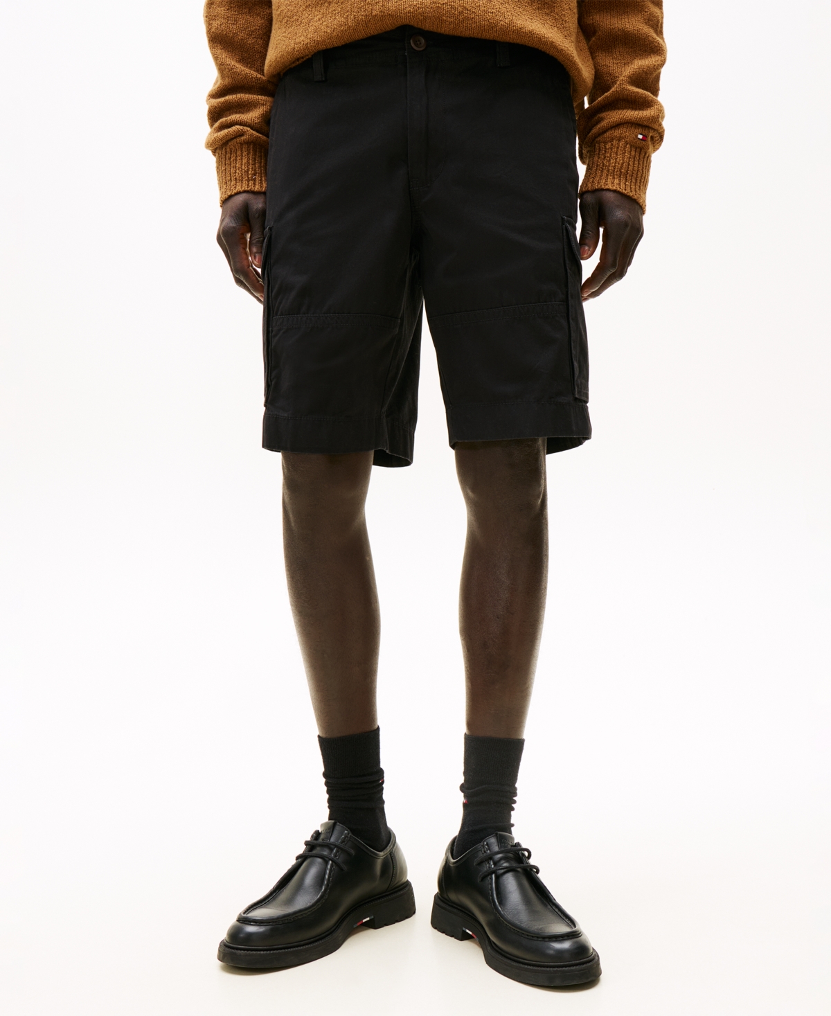 Tommy Hilfiger Mens Essential 10 Solid Cargo Shorts - Dark Sable