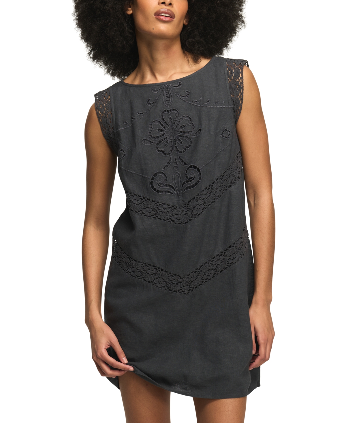 Click here for Lucky Brand Womens Schiffli Embroidered Jewel Neck... prices