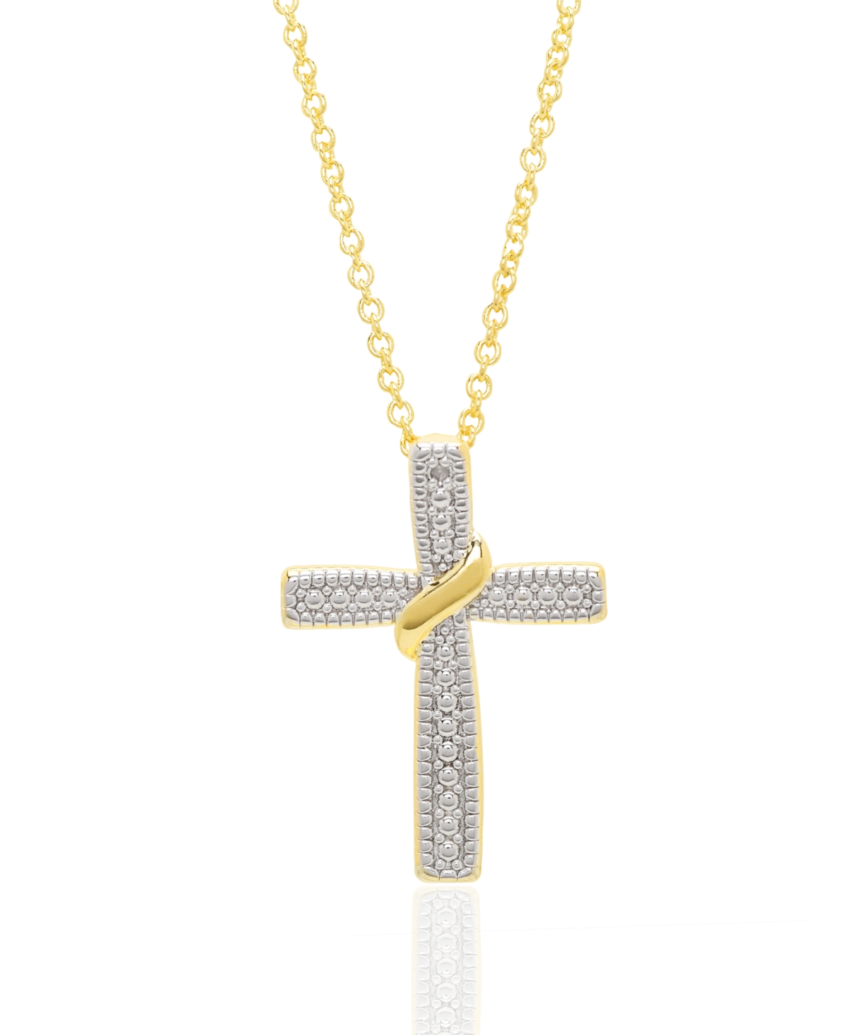 Click here for Macys Diamond Accent 0.005 ct. t. w. Cross Pendant... prices