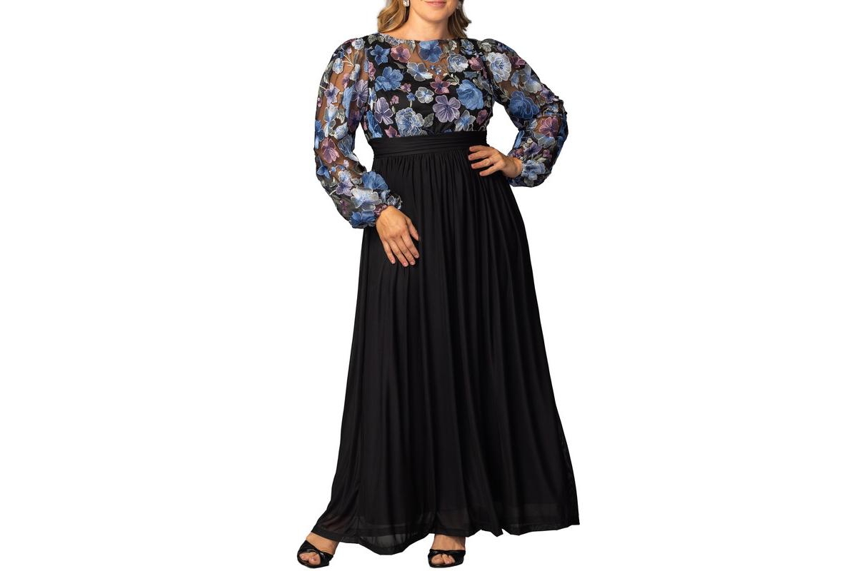 Click here for Kiyonna Plus Size Eternal Embroidered Bodice Eveni... prices