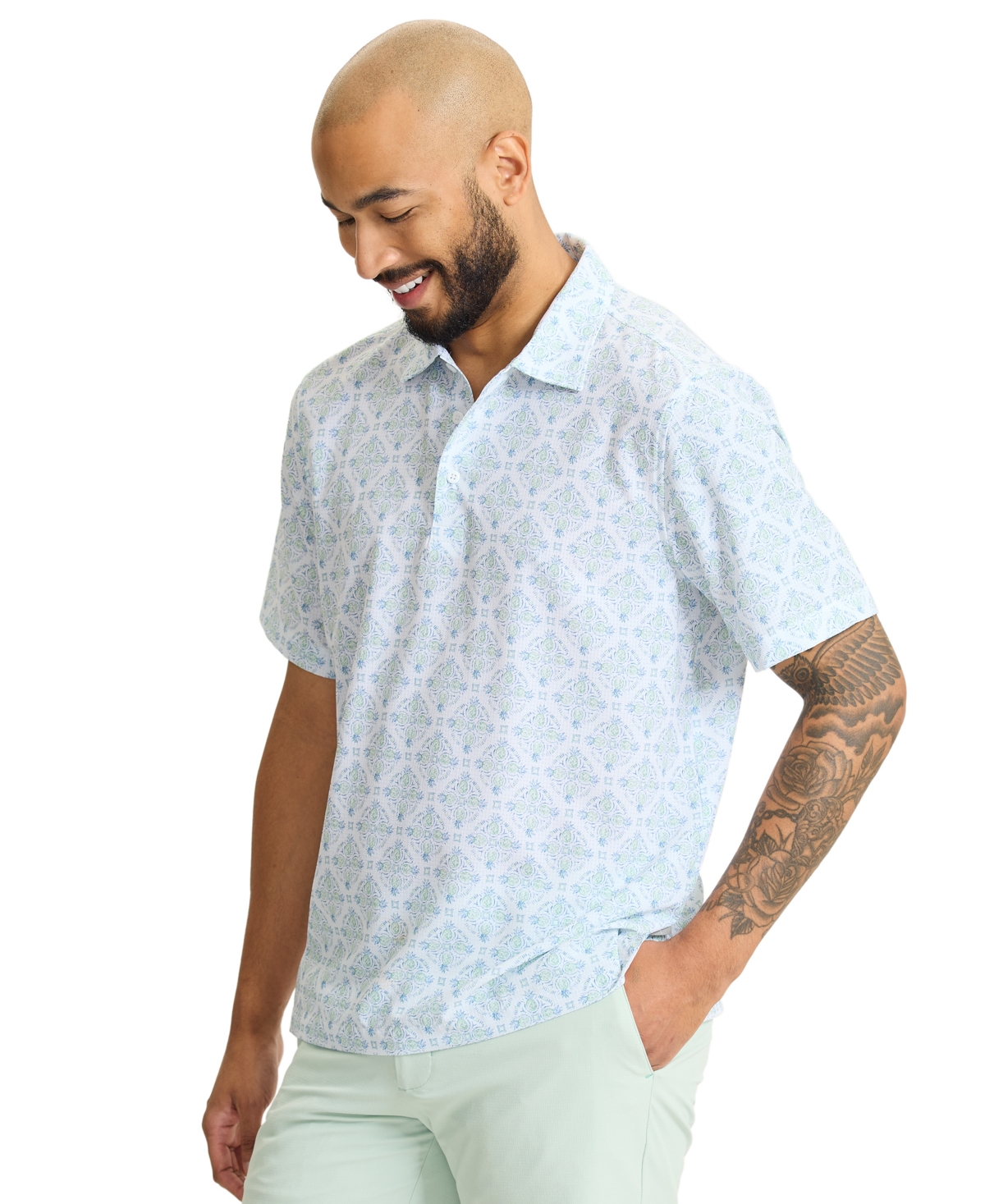 Click here for Tommy Bahama Mens Coast fabric Polo shirt - White prices