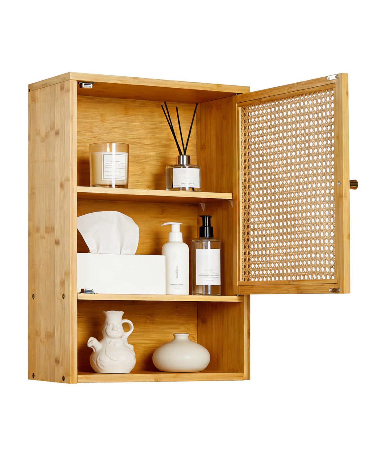 Click here for homfan Space-Saving Bamboo Bathroom Wall Cabinet â... prices