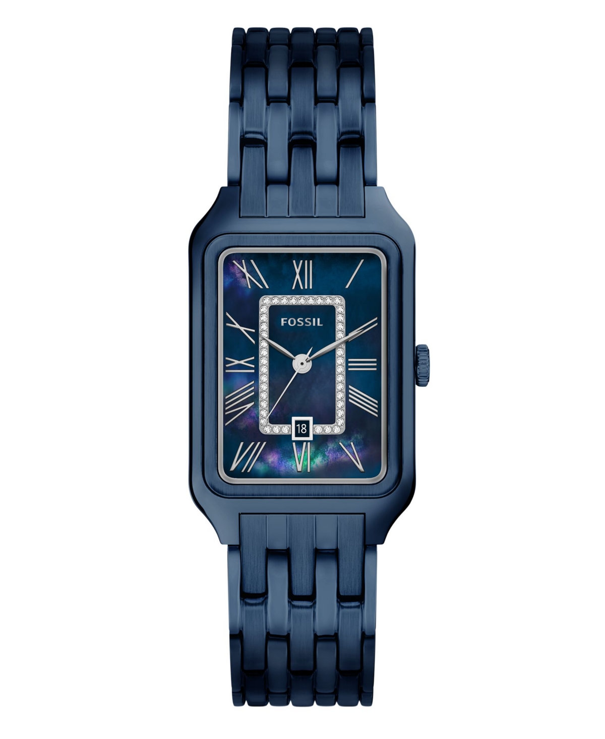 Click here for Fossil Womens Raquel Three-Hand Navy Stainless Ste... prices