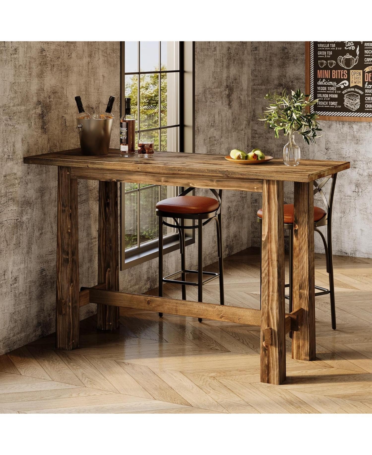 Click here for Tribesigns 63" Solid Wood Bar Table  Tall Pub... prices