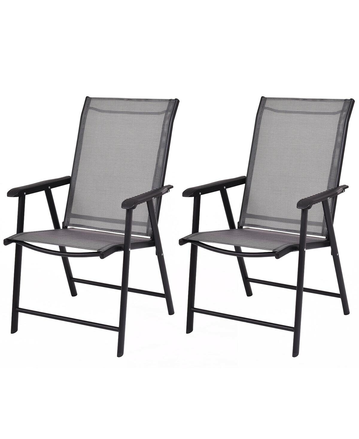 Click here for Gymax 2PCS Folding Chairs Steel Frame Patio Garden... prices