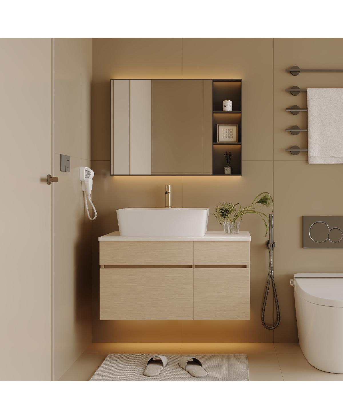 Click here for Sillysis Floating Bathroom Vanity with Vessel Cera... prices