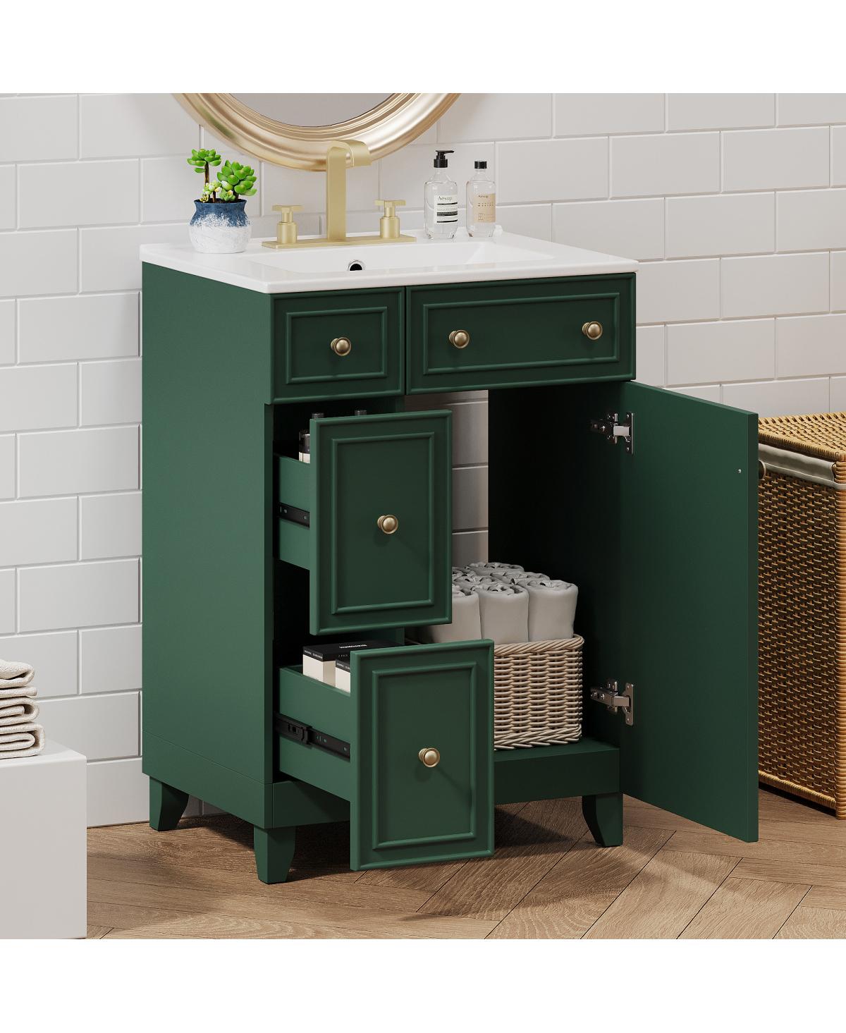 Click here for Sillysis Bathroom Vanity Cabinet with Ceramic Sink... prices