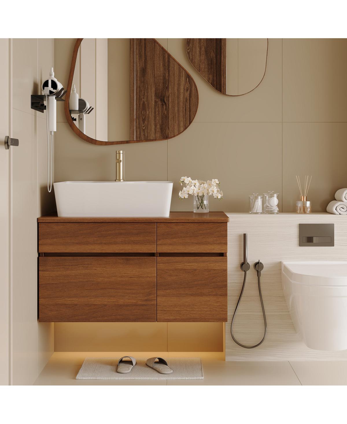 Click here for Sillysis Floating Bathroom Vanity with Vessel Cera... prices