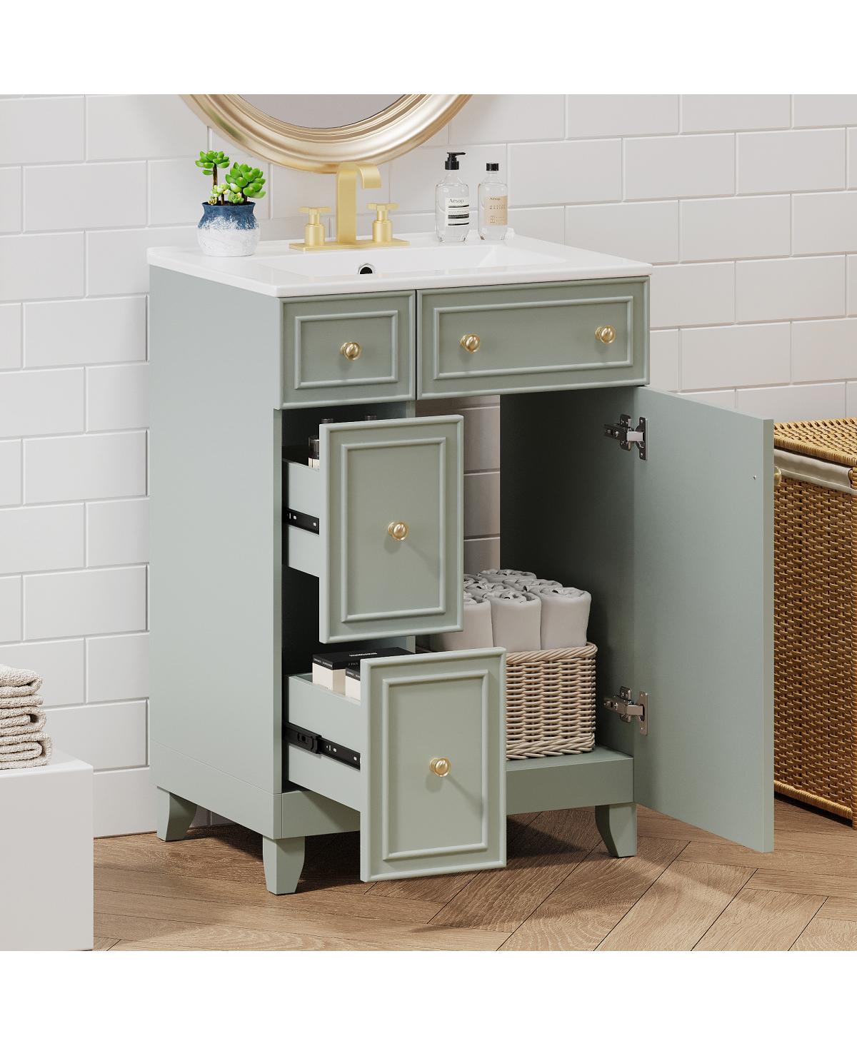 Click here for Sillysis Bathroom Vanity Cabinet with Ceramic Sink... prices