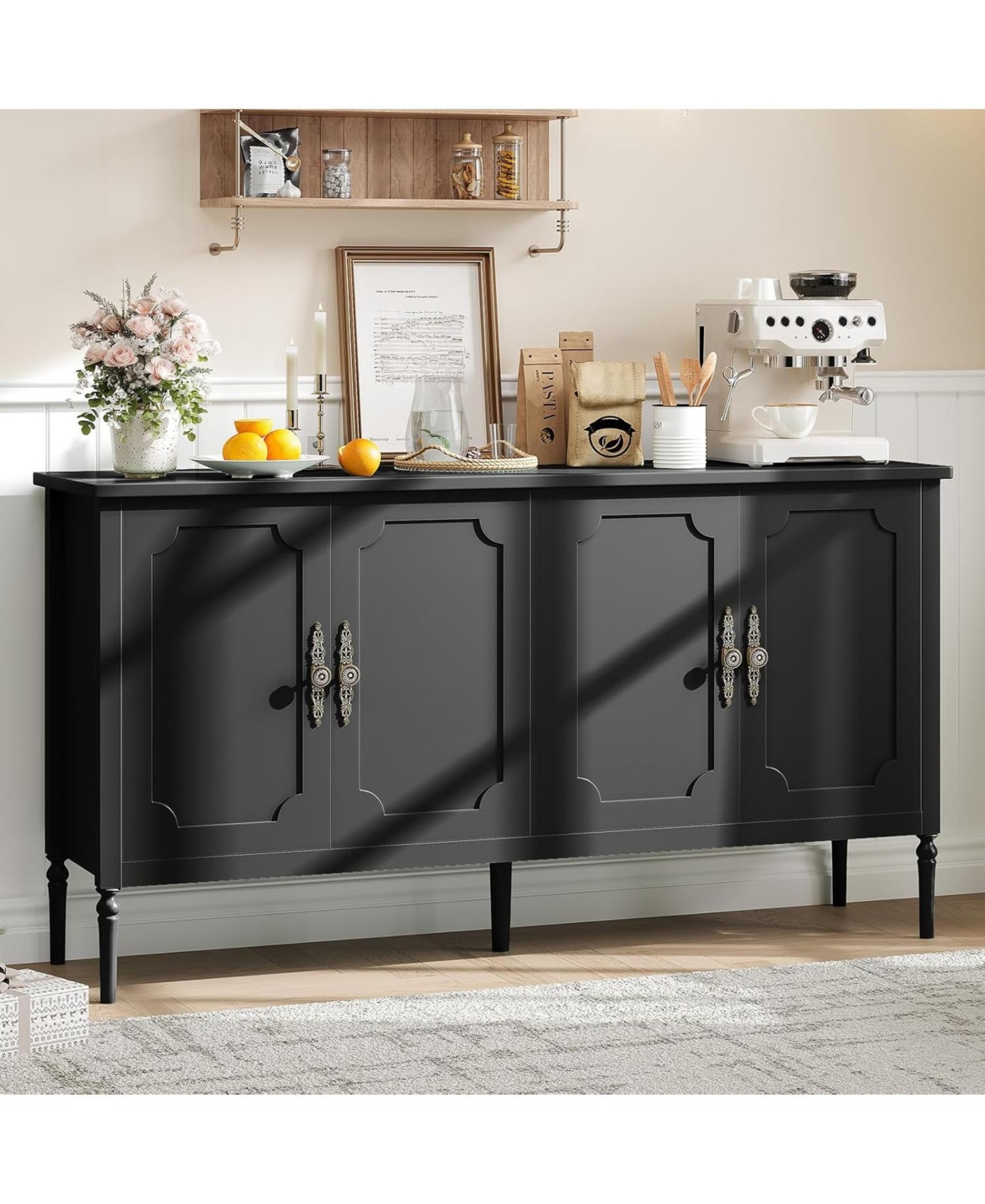 Click here for gaomon 59 vintage sideboard buffet cabinet with 4... prices