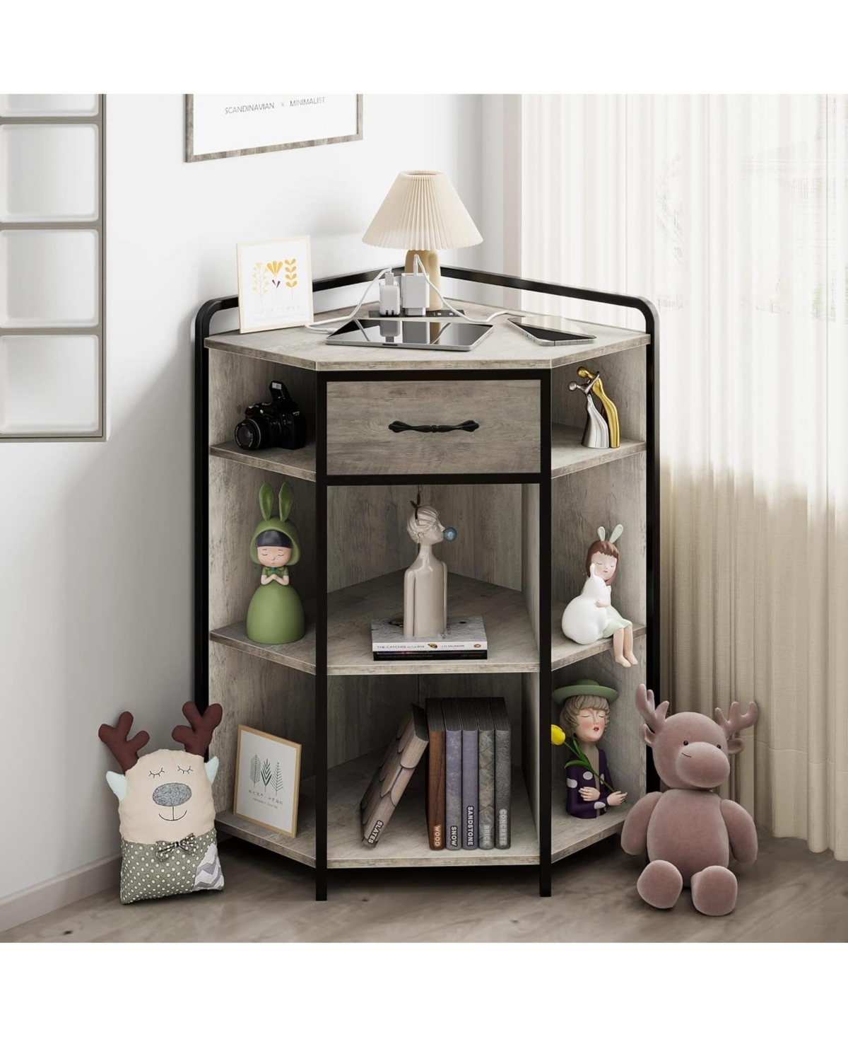 Click here for gaomon Corner Cabinet with Drawer  Corner Bookshel... prices