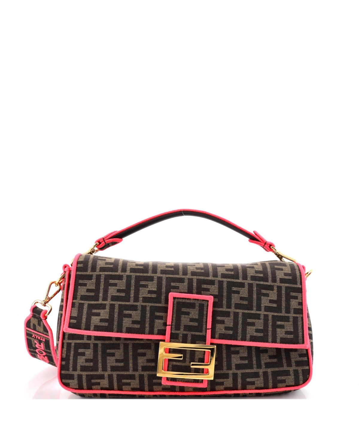 Click here for Pre-Owned Fendi Large Baguette Nm Bag Zucca Canvas... prices