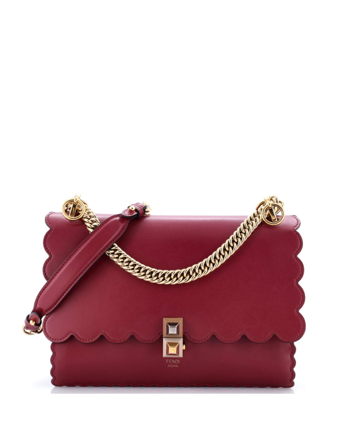 Click here for Pre-Owned Fendi Medium Kan I Bag Leather - Red prices
