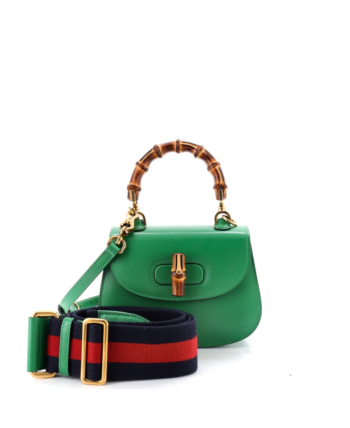 Click here for Pre-Owned Gucci Mini Bamboo 1947 Top Handle Bag Le... prices