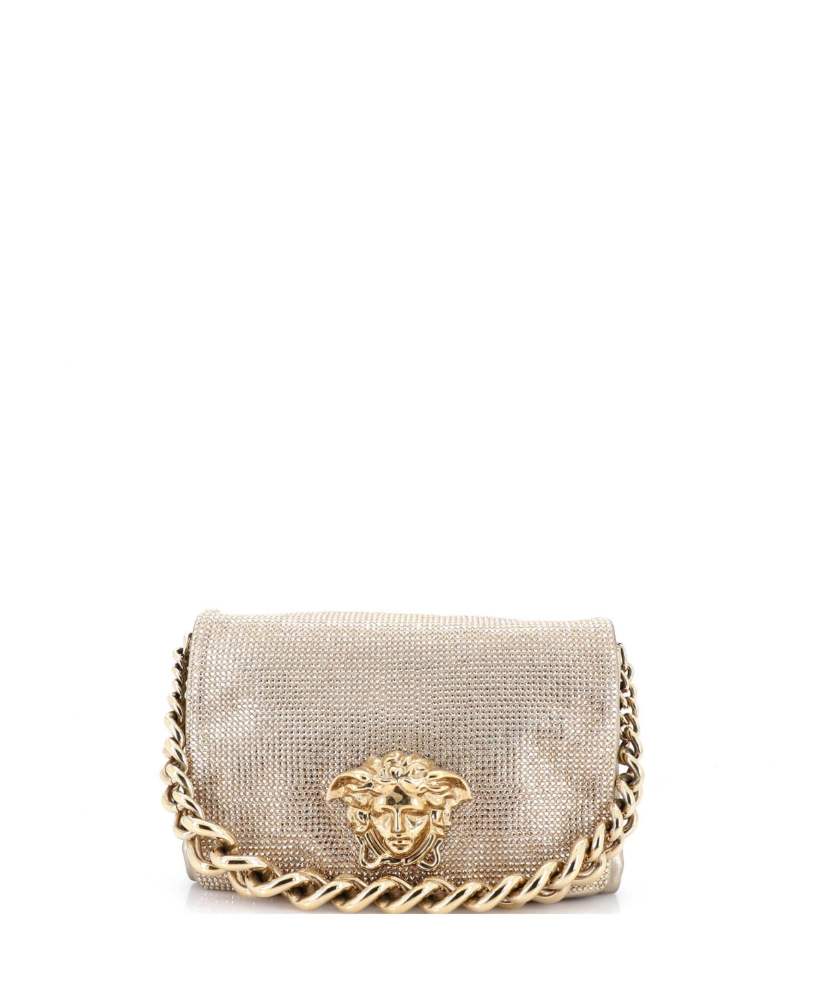 Click here for Pre-Owned Versace Small Palazzo Medusa Flap Bag Em... prices