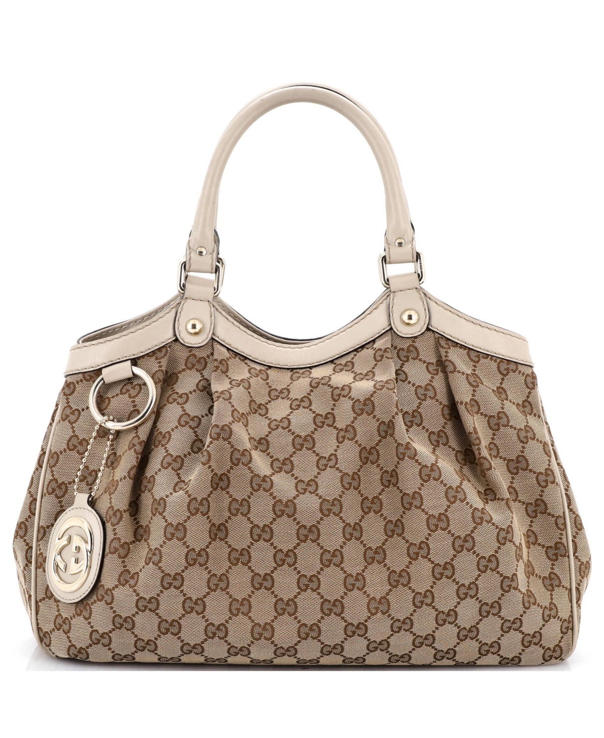 Click here for Pre-Owned Gucci Medium Sukey Tote Gg Canvas with L... prices