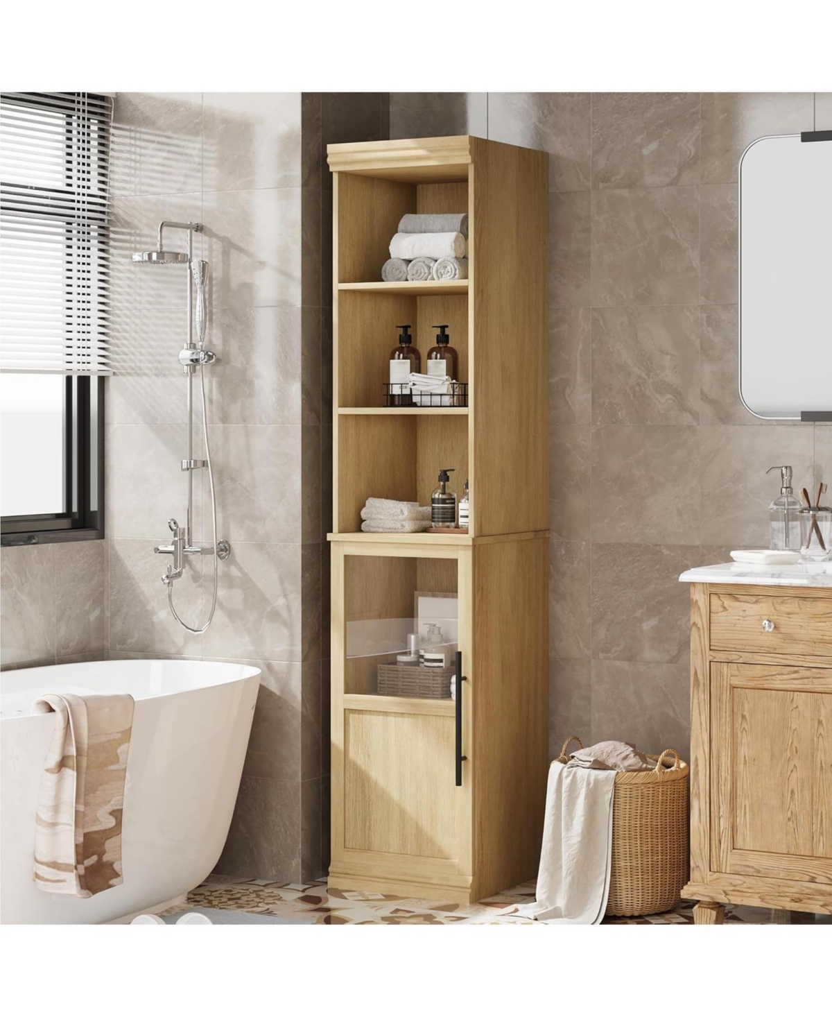 Click here for gaomon 70 Slim Tall Narrow Bathroom Storage Cabine... prices