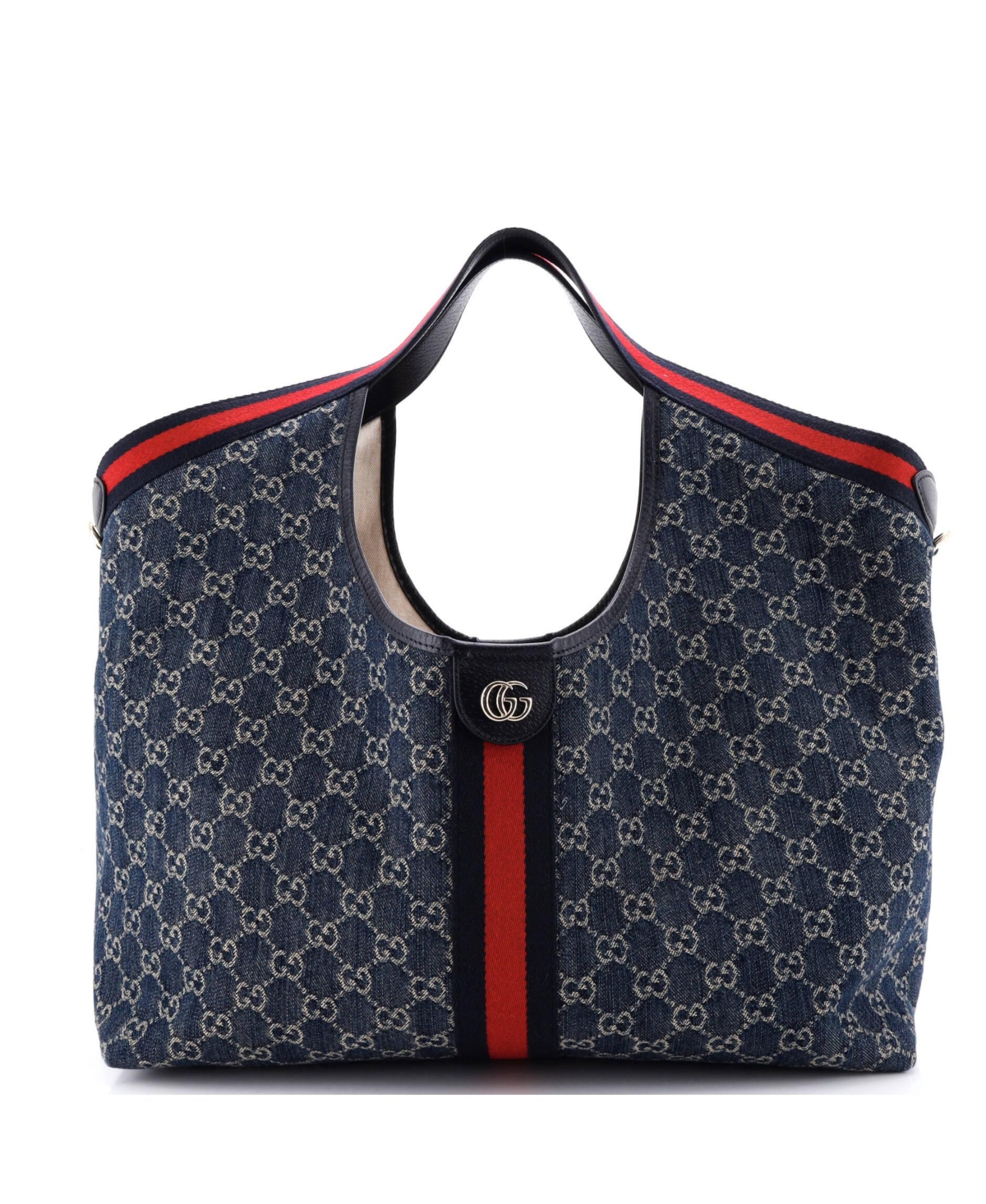 Click here for Pre-Owned Gucci Large Giglio Tote Gg Denim - Blue prices