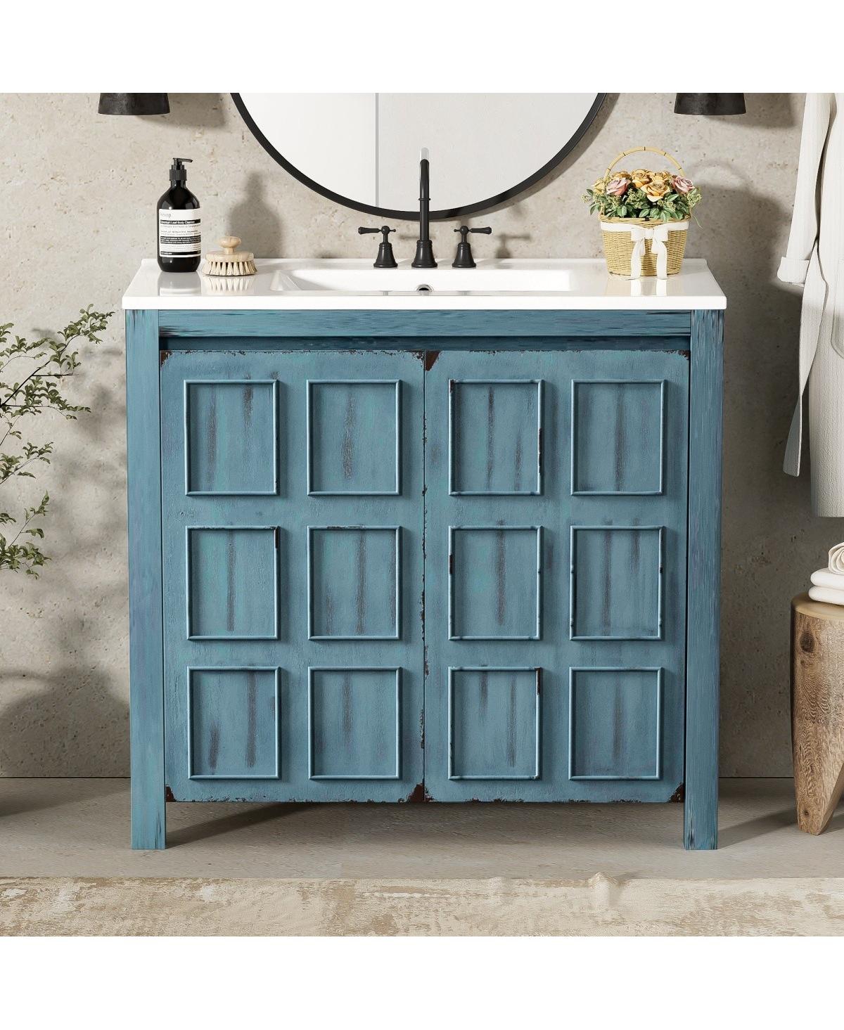 Click here for Sillysis 36 Retro Bathroom Vanity with Ceramic Sin... prices