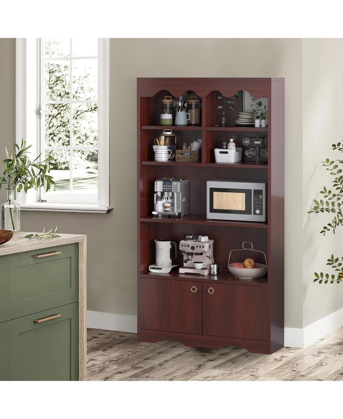 Click here for gaomon 63 Tall 5-Tier Retro Wooden Bookshelf  Open... prices