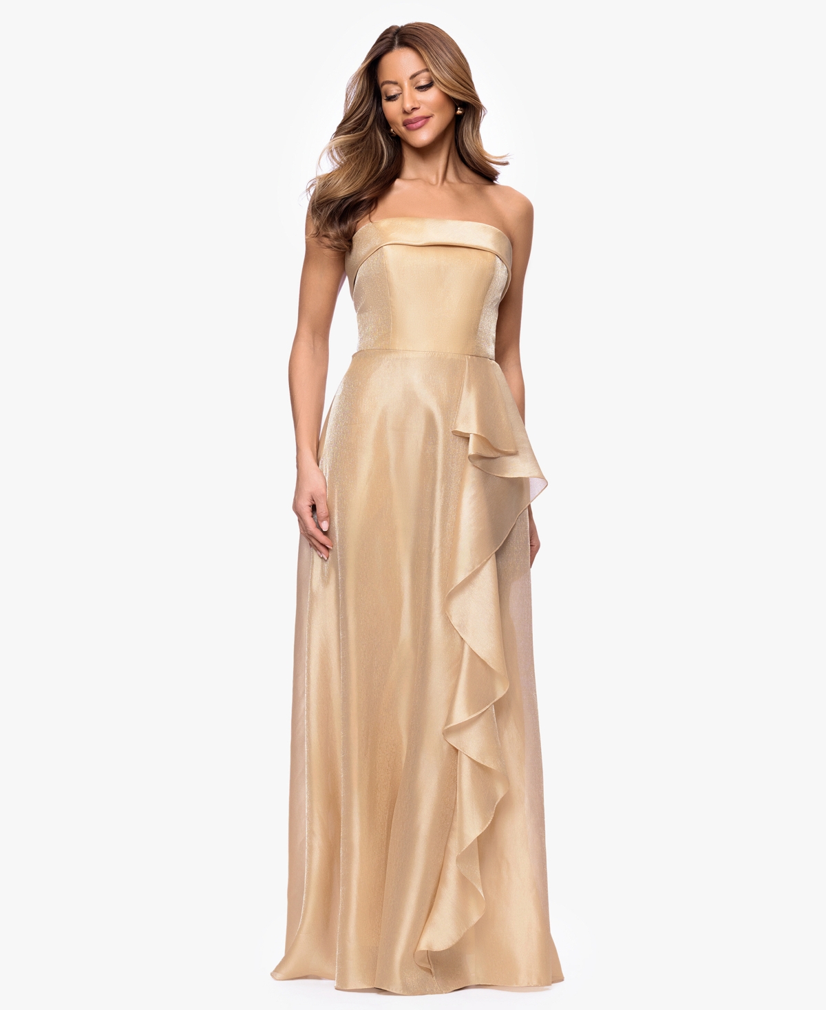 Click here for Xscape Womens Strapless Sleeveless Gown - Gold prices