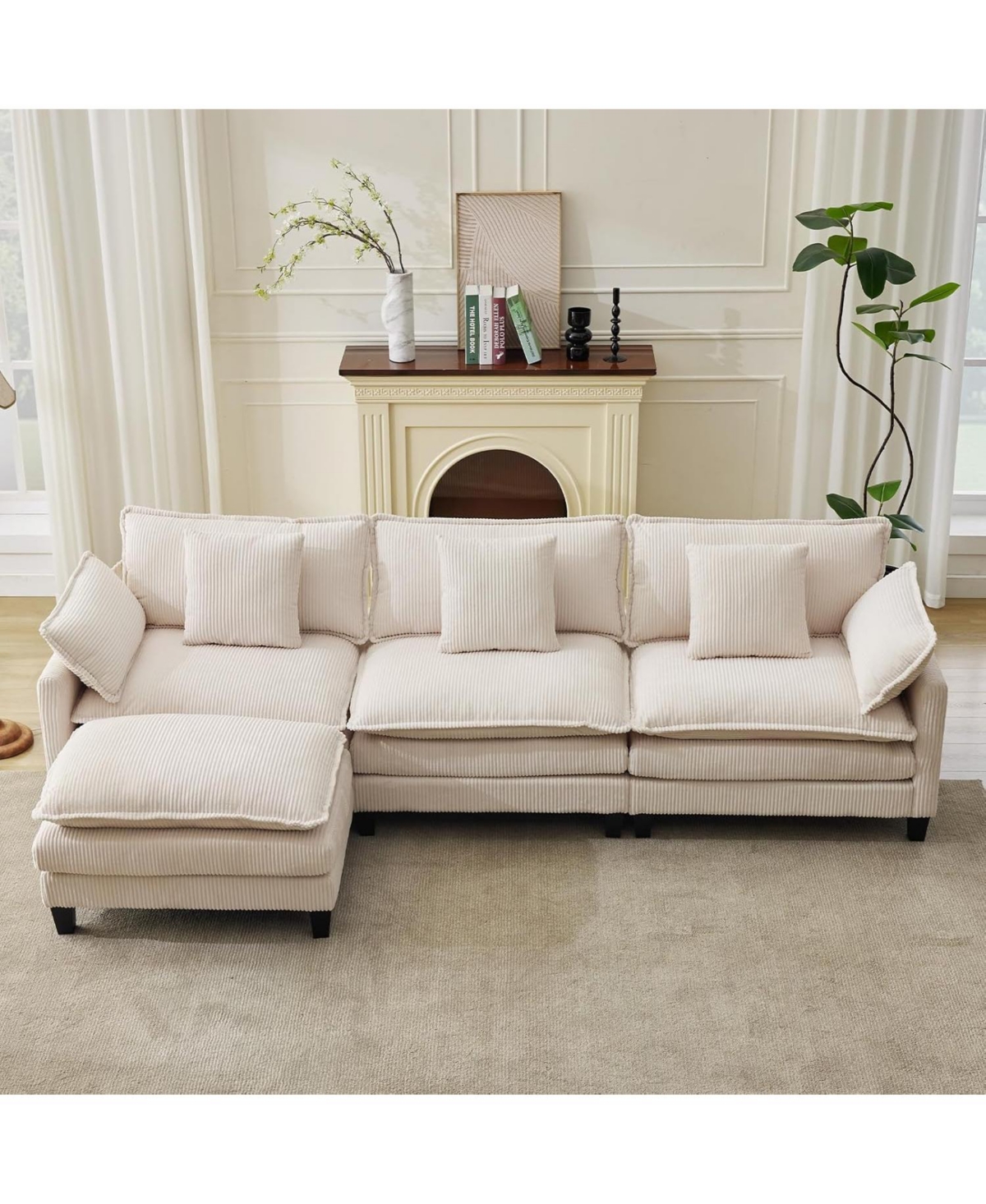 Click here for gaomon Modular Sectional Sofa with Movable Ottoman... prices