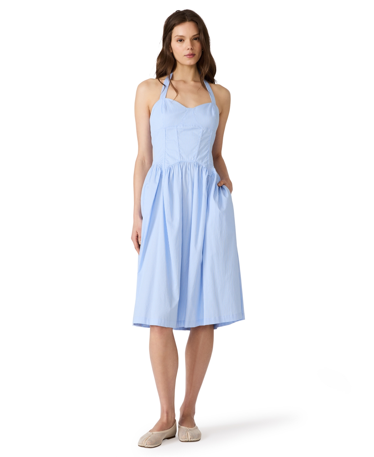 Click here for Steve Madden Womens Sweetheart Neck Midi Dress - A... prices