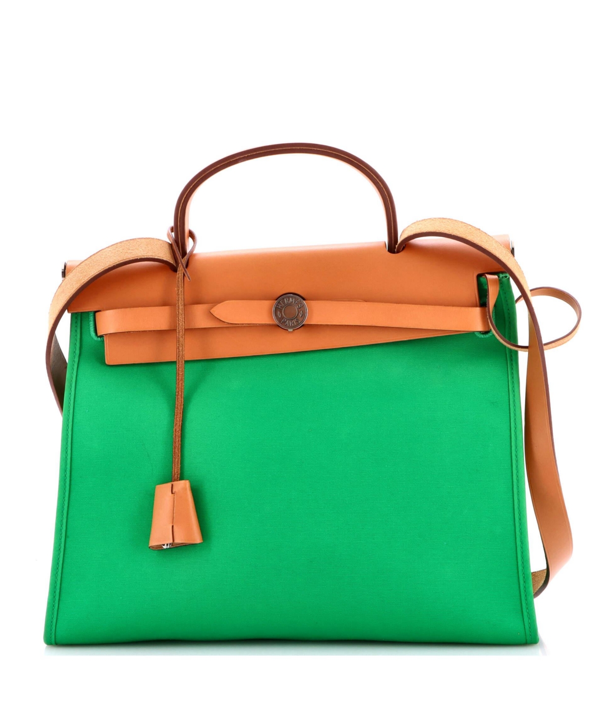 Click here for Pre-Owned HERMES 31 Herbag Zip Leather and Toile -... prices