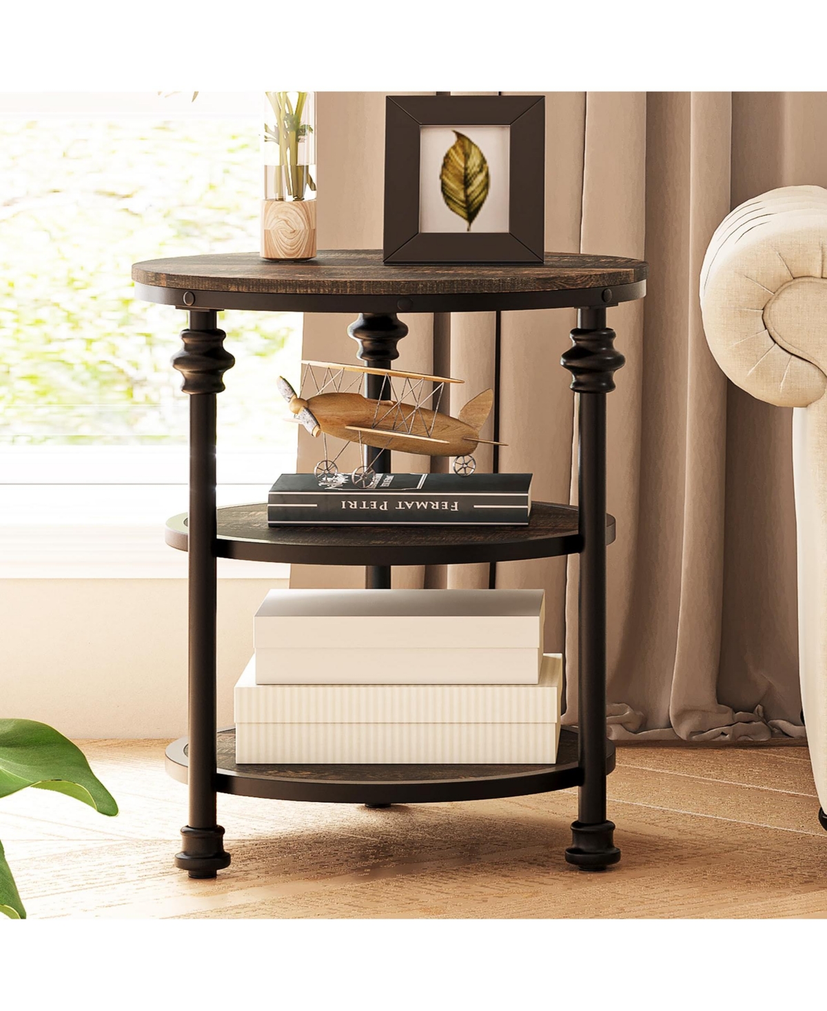 Click here for gaomon 3-Tier Round Farmhouse Side Table with Supp... prices