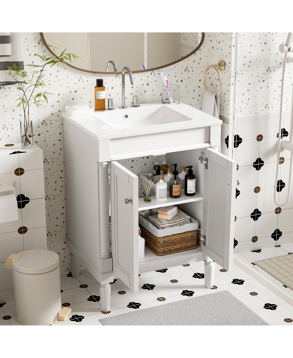 Click here for Busdays 24 Inch Bathroom Vanity with Top Sink 2 Ti... prices