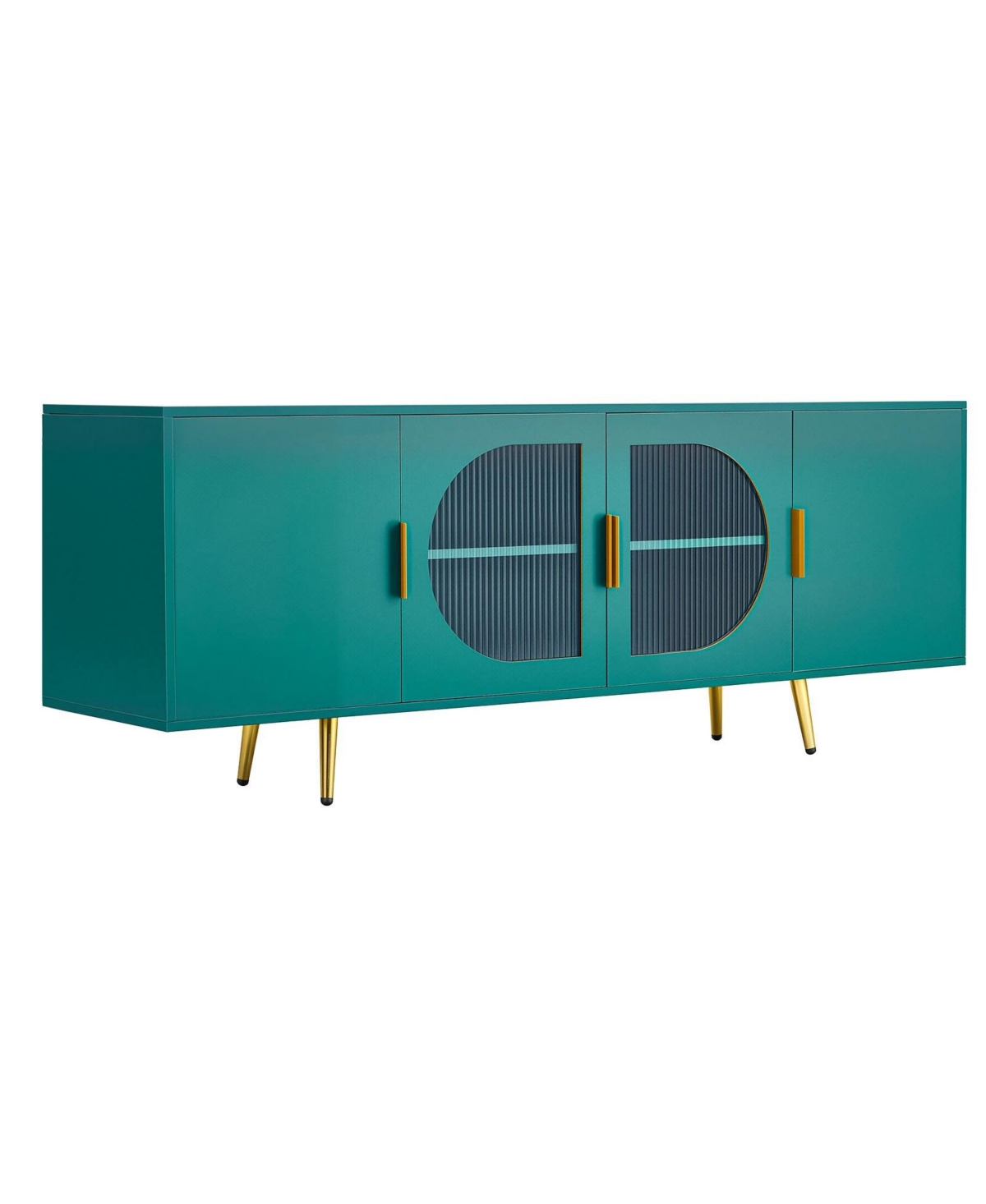 Click here for Gouun Modern Glass Door Tv Stand with Gold Accent... prices