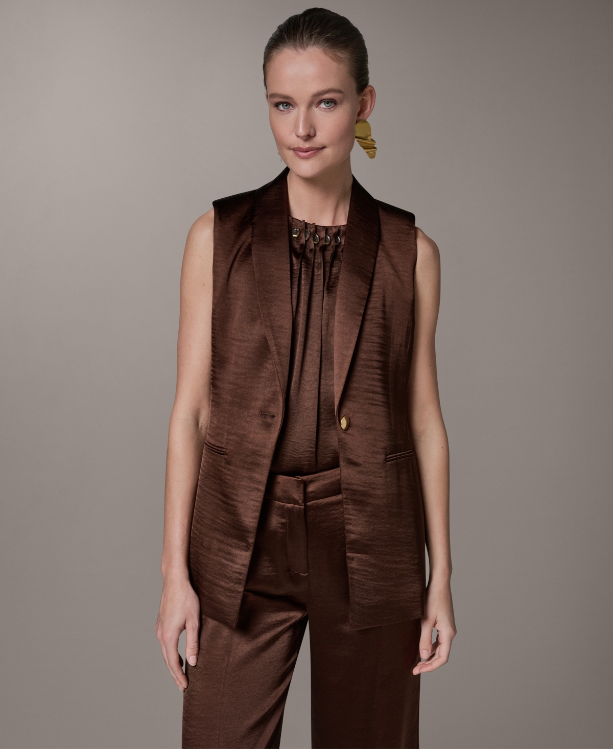 Click here for Donna Karan New York Womens Notch Collar Vest - Ca... prices