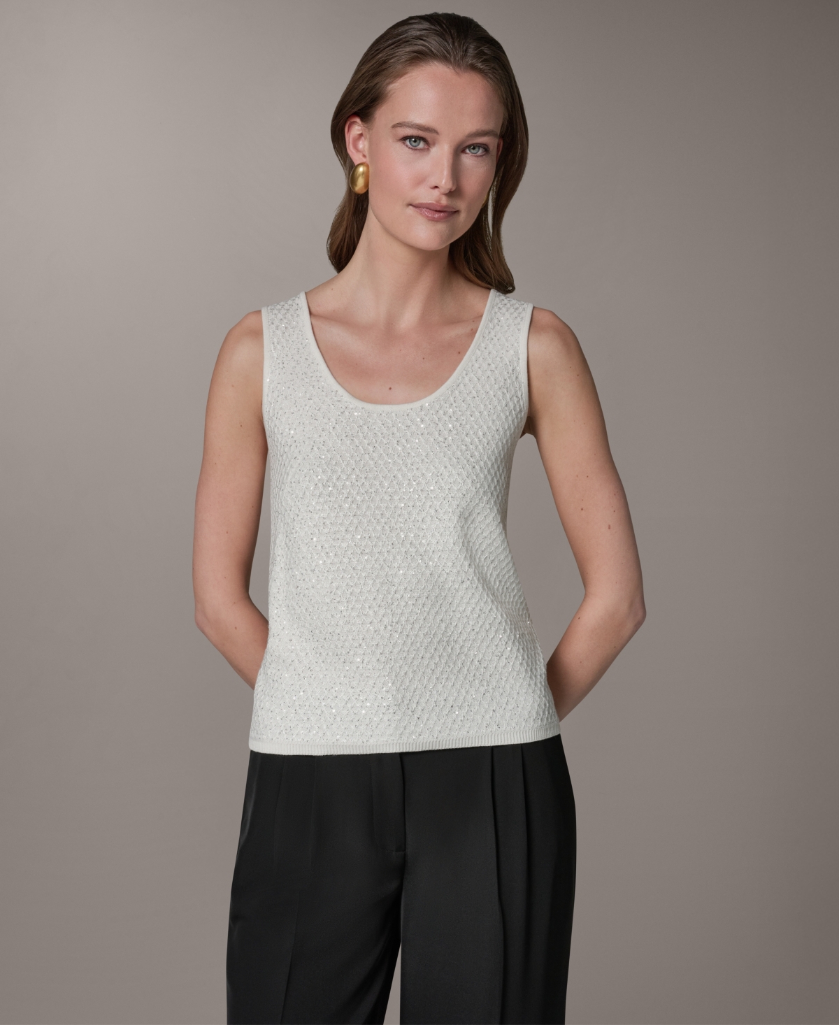 Click here for Donna Karan New York Womens Scoop Neck Sequin Cami... prices