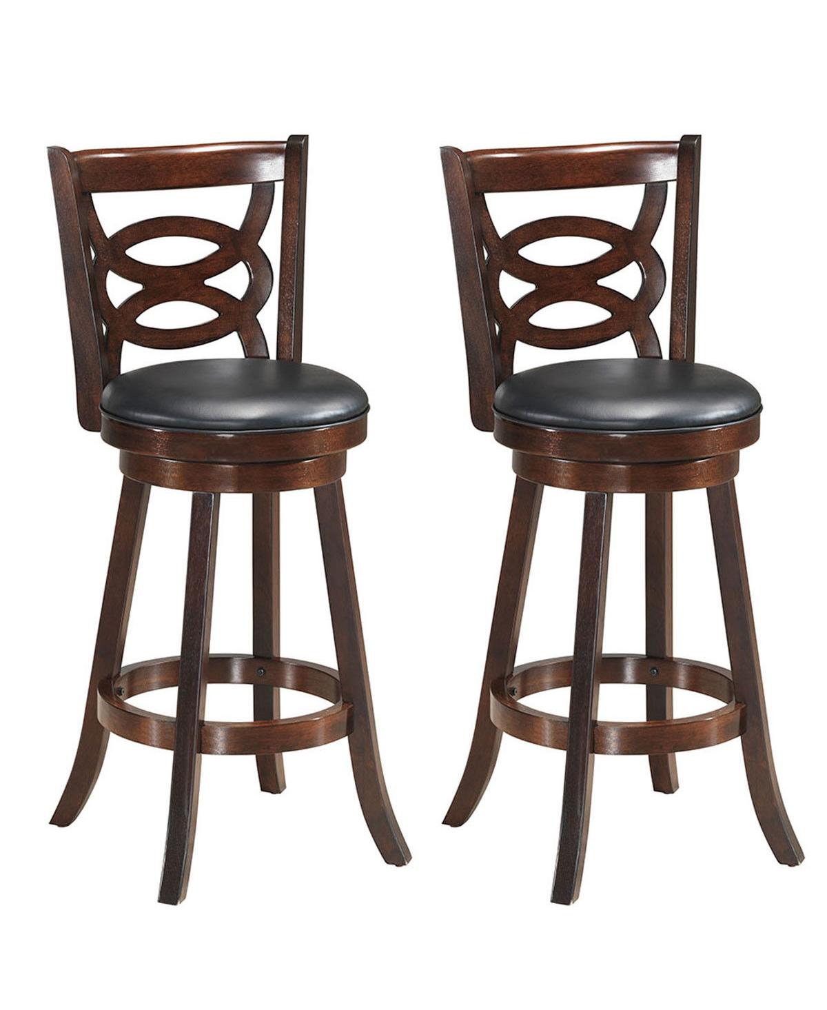 Click here for Costway Bar Stools 29 Height Wooden Swivel Backed... prices