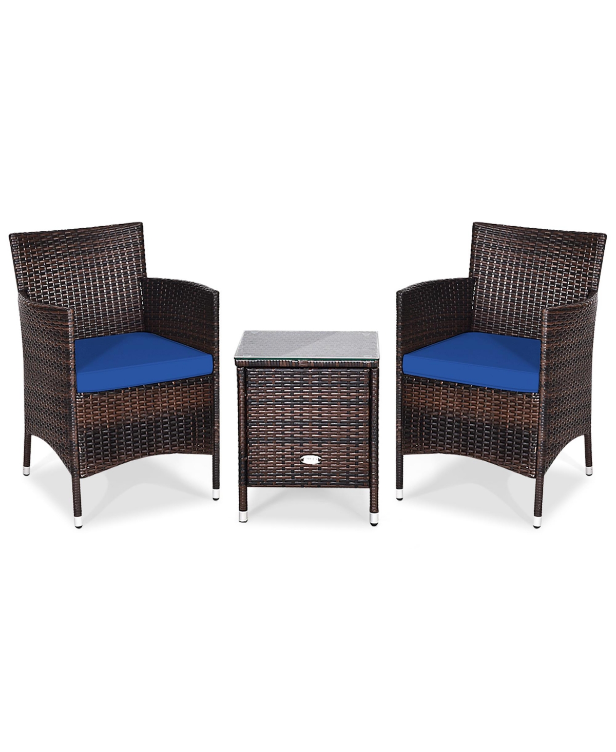 Click here for Gymax 3PCS Patio Rattan Chair & Table Furniture Se... prices