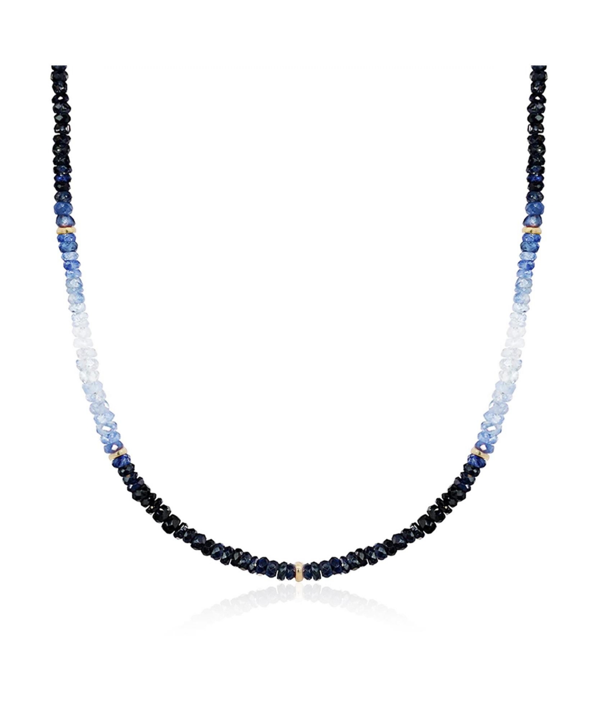 Click here for The Lovery Blue Sapphire Ombre Bead Necklace 14K Y... prices